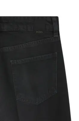 BOSS Boyfriend-fit Jeans In Rigid Denim - Black