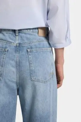 BOSS Wide-leg Rigid Denim Jeans