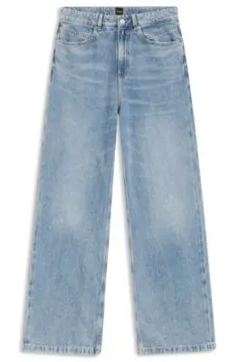BOSS Wide-leg Rigid Denim Jeans