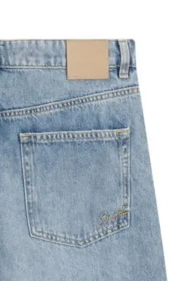 BOSS Wide-leg Rigid Denim Jeans