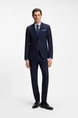 BOSS Easy-iron Regular-fit Shirt In Stretch-cotton Dobby - Light Blue