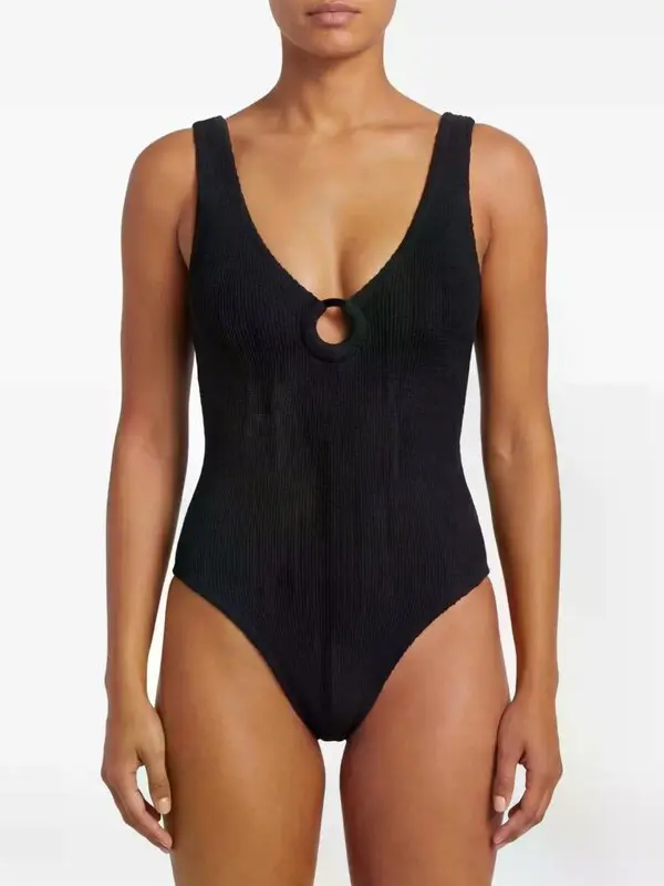Hunza G Ring Textured Swimsuit - Black