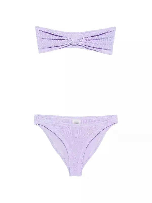 Hunza G Knot Crinkle Bikini - Purple