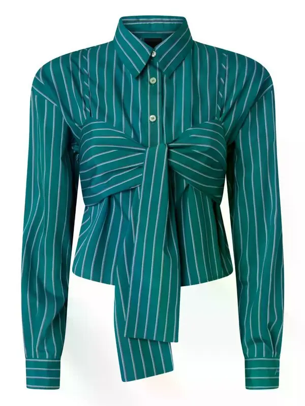 Pinko Striped-pattern Tie-front Shirt