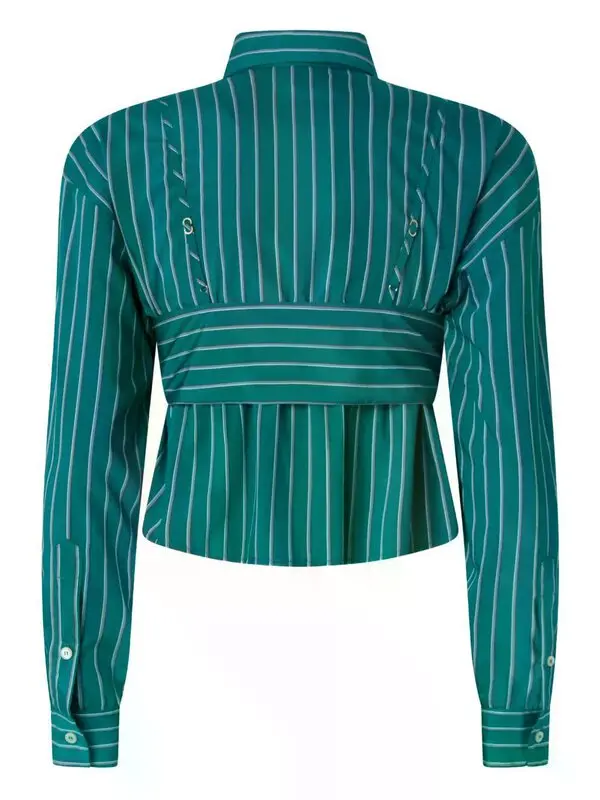 Pinko Striped-pattern Tie-front Shirt