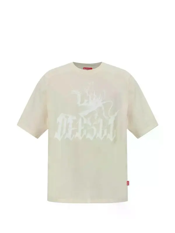 DIESEL® Printed T-shirt In Cotton And Hemp - Neutrals
