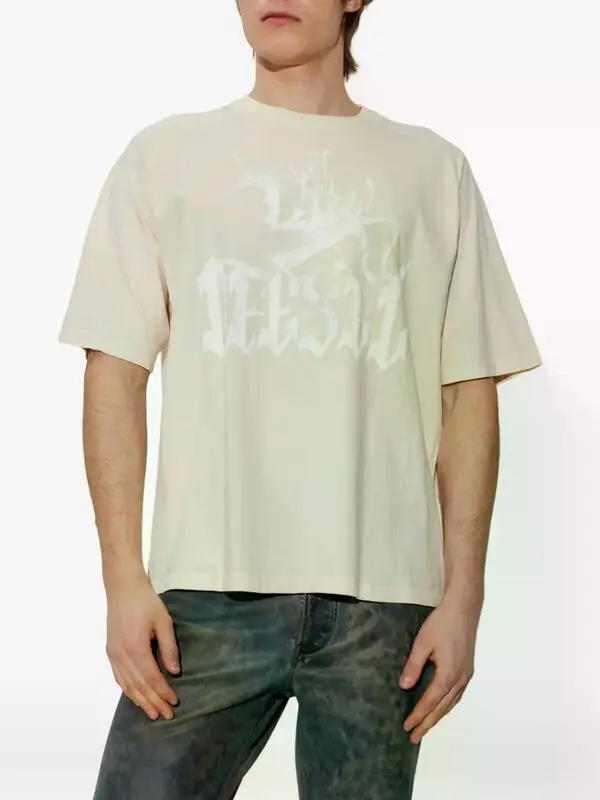 DIESEL® Printed T-shirt In Cotton And Hemp - Neutrals
