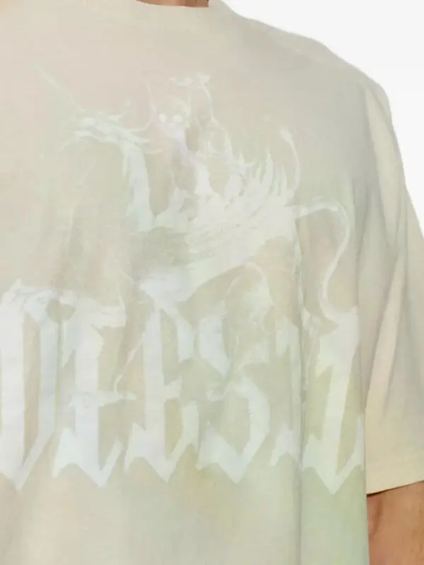 DIESEL® Printed T-shirt In Cotton And Hemp - Neutrals