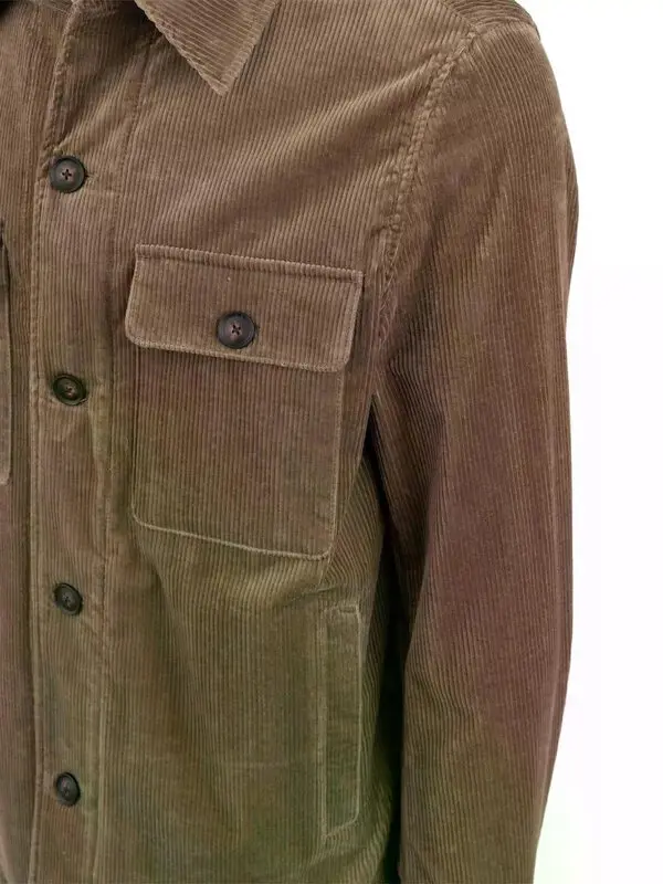 BOSS Chest-pocket Corduroy-effect Overshirt