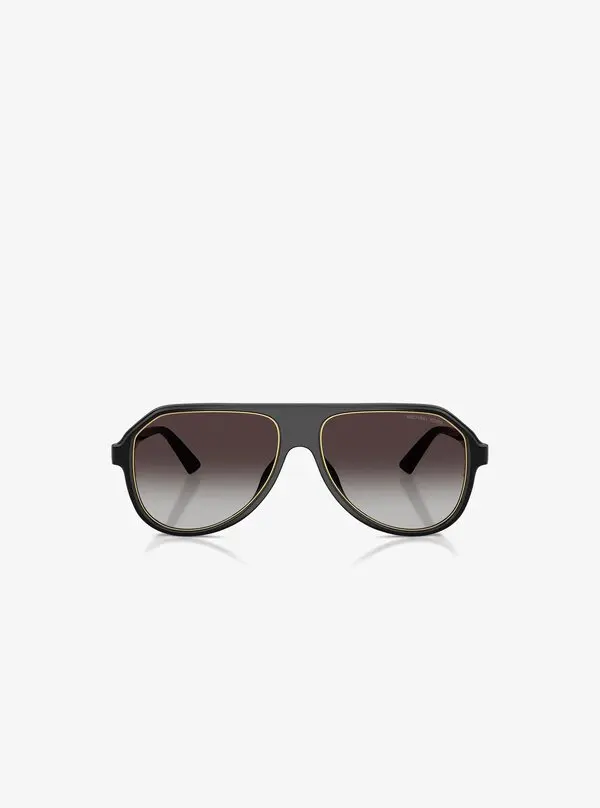 Michael Kors Molokai Aviator Sunglasses - Black