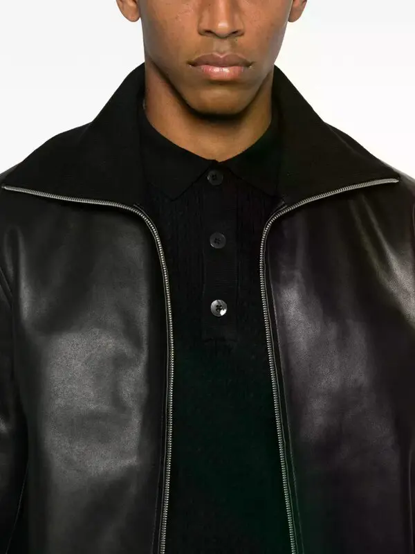 Sandro Zip-up Leather Jacket