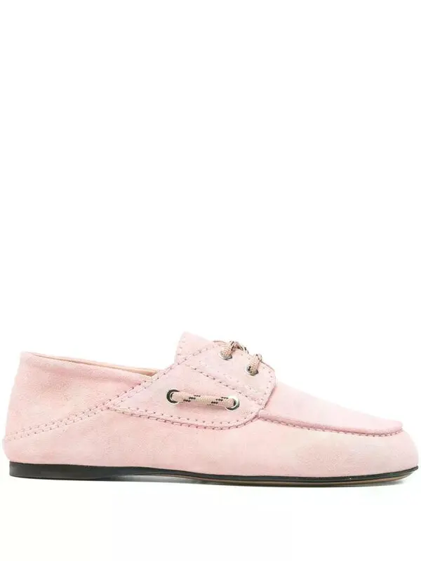 Sandro Lace-up Leather Loafers - Pink