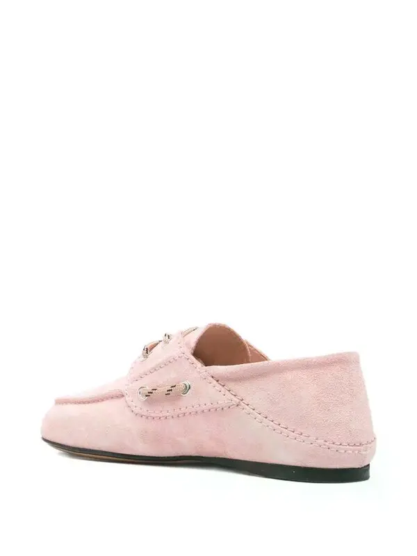 Sandro Lace-up Leather Loafers - Pink