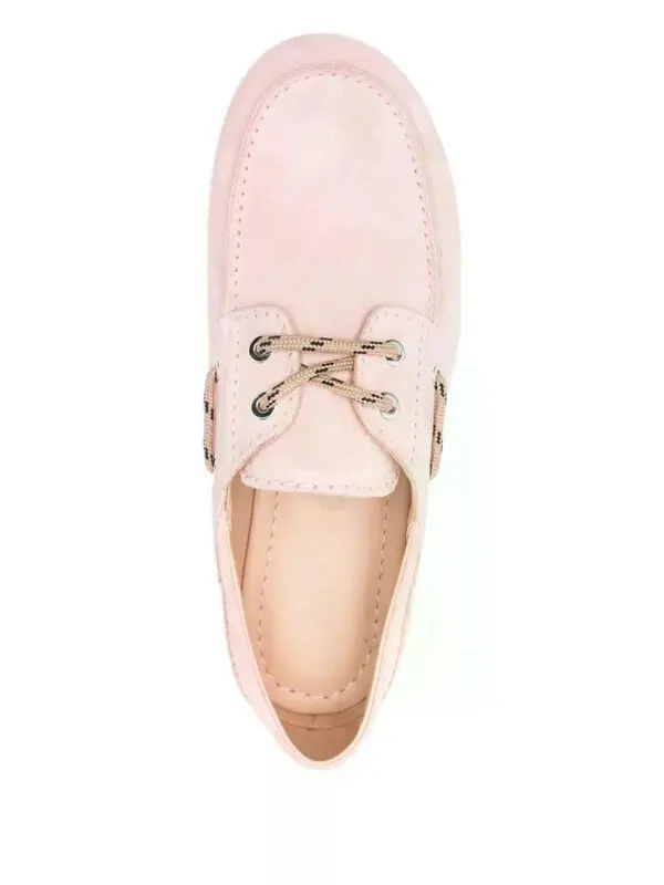 Sandro Lace-up Leather Loafers - Pink