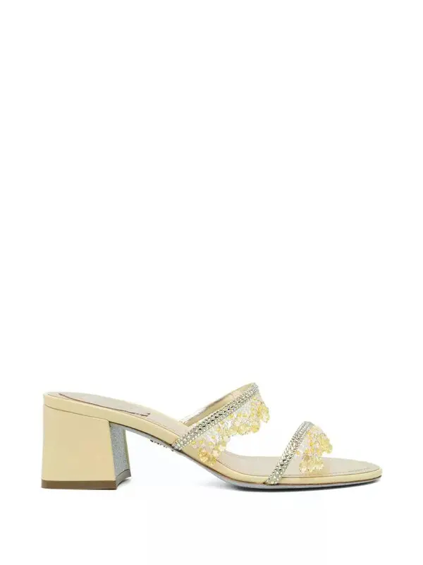 Rene Caovilla 50mm Embellished Sandals - Yellow