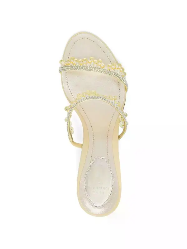 Rene Caovilla 50mm Embellished Sandals - Yellow