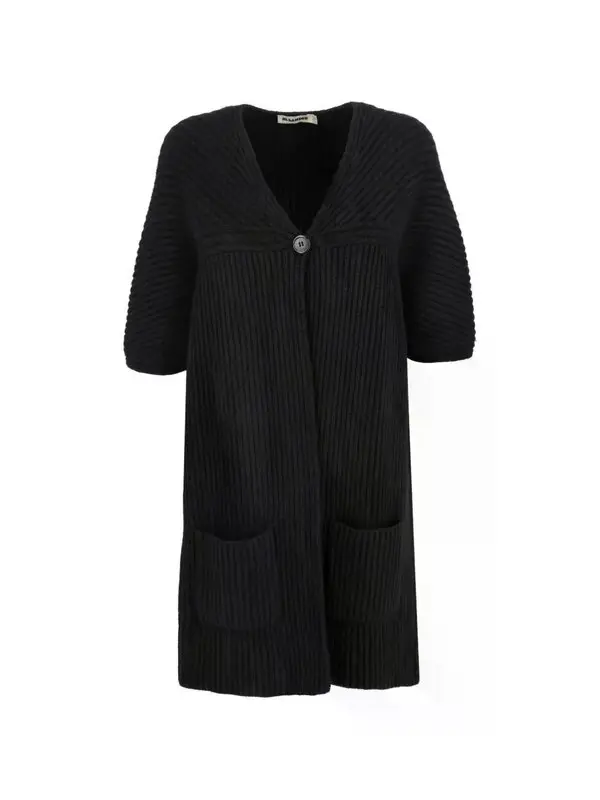 JIL SANDER Short-sleeve Cardigen-coat - Black