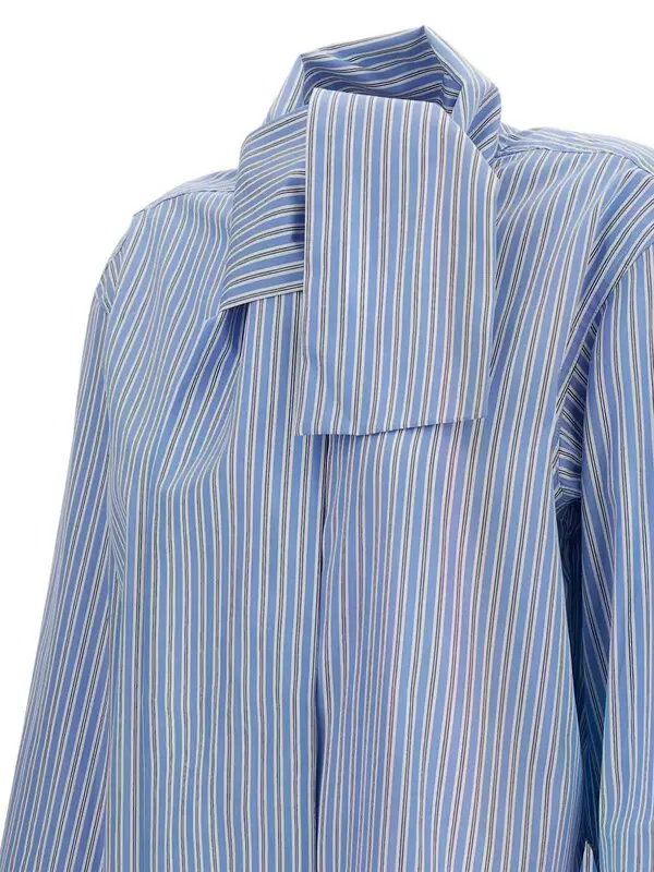 Plan C Striped Scarf Shirt