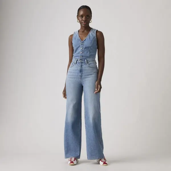 LEVI'S Denim Wide-leg Jumpsuit