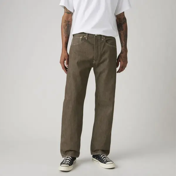 LEVI'S 501 Original Shrink-to-fit Straight Leg Jeans - Dark Brown Rigid