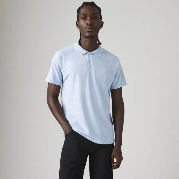 LEVI'S Shoreline Tech Polo Shirt - Stripe Niagara Mist Heather