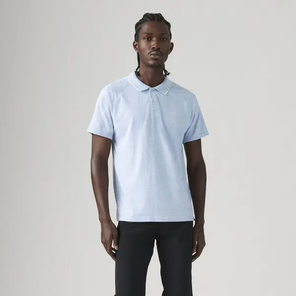 LEVI'S Shoreline Tech Polo Shirt - Stripe Niagara Mist Heather