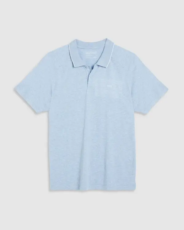 LEVI'S Shoreline Tech Polo Shirt - Stripe Niagara Mist Heather