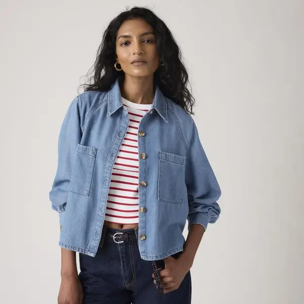 LEVI'S Tini Long-sleeve Utility Shirt - Poolside Blue