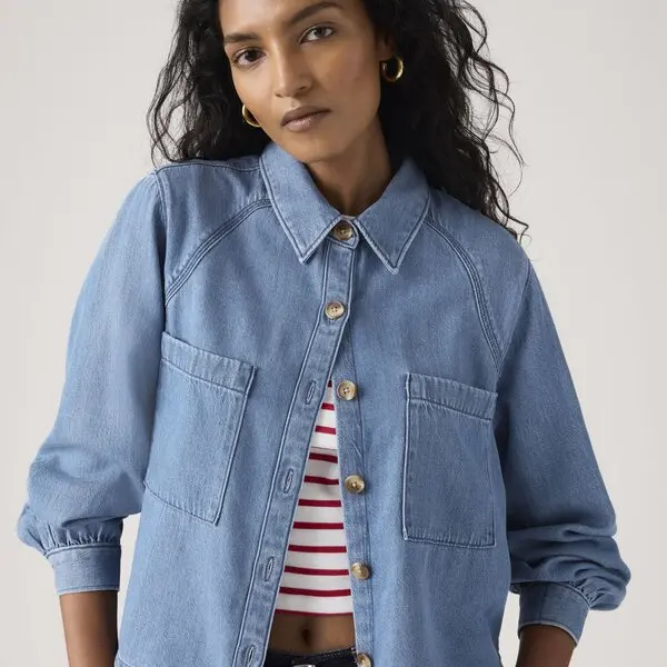 LEVI'S Tini Long-sleeve Utility Shirt - Poolside Blue
