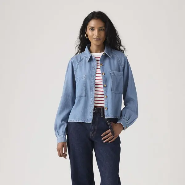 LEVI'S Tini Long-sleeve Utility Shirt - Poolside Blue