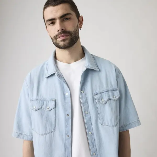 LEVI'S Short-sleeve Boxy Western Shirt Chambray