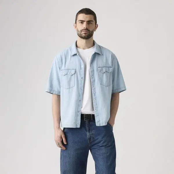 LEVI'S Short-sleeve Boxy Western Shirt Chambray