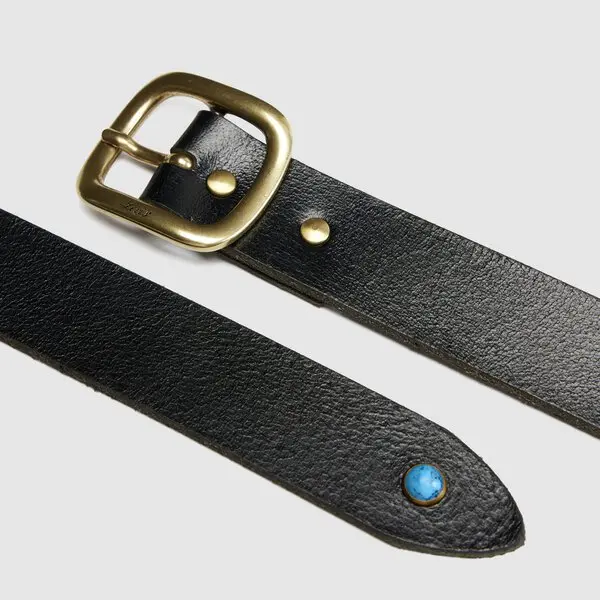 LEVI'S Cameron Long Length Leather Belt - Caviar