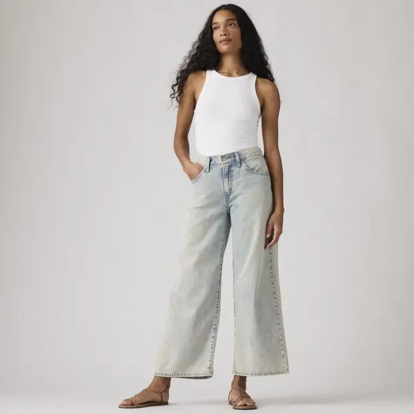 LEVI'S Mid Rise Wide-leg Ankle Jeans - A Little Hazy