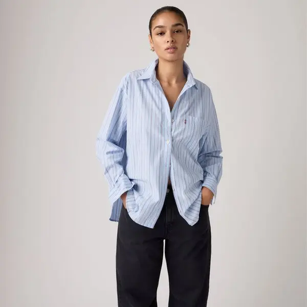 LEVI'S Harlie Boyfriend Shirt - Amari Stripe Chambra