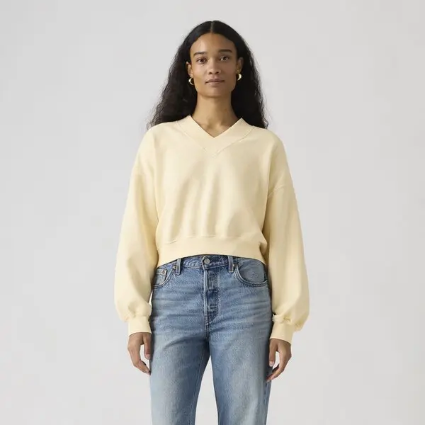 LEVI'S Vintage V-neck Relaxed Sweatshirt - Garment Dye Womens Rutabaga