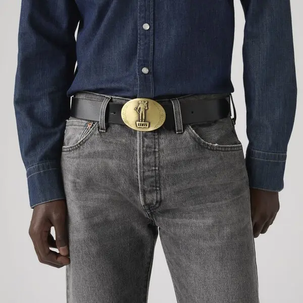 LEVI'S Saddle Plaque Belt - Caviar