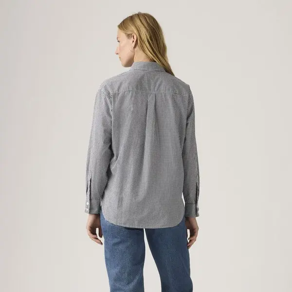 LEVI'S Harlie Novelty Ruffle Boyfriend Shirt - Ceicil Micro Check