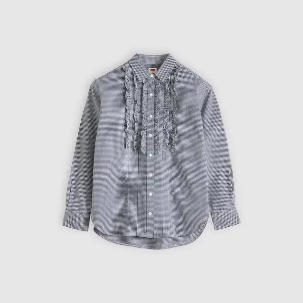 LEVI'S Harlie Novelty Ruffle Boyfriend Shirt - Ceicil Micro Check