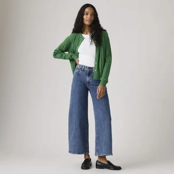 LEVI'S 728 High-rise Wide-leg Ankle Jeans - All Money Mid
