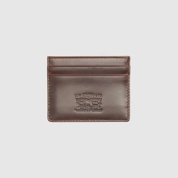 LEVI'S Leather Card Case - Seal Brown