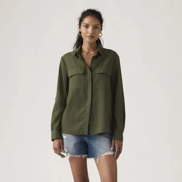 LEVI'S Elaine Utility Shirt - Garment Dye Deep Depths