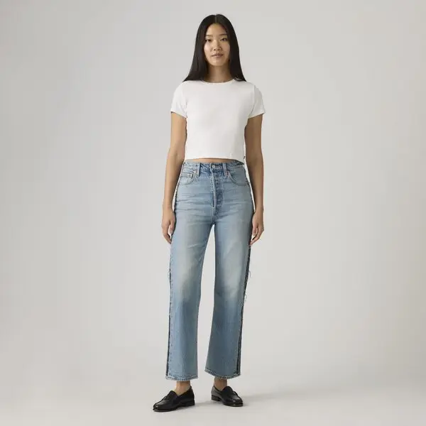 LEVI'S Ribcage Deconstructed Ankle Jeans