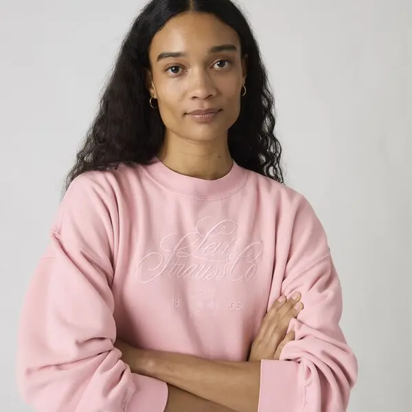 LEVI'S Graphic Logo Vintage Boxy Sweatshirt - Garment Dye Crew Fancy Script