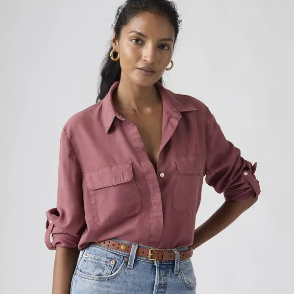 LEVI'S Elaine Utility Shirt - Garment Dye Crushed Berry