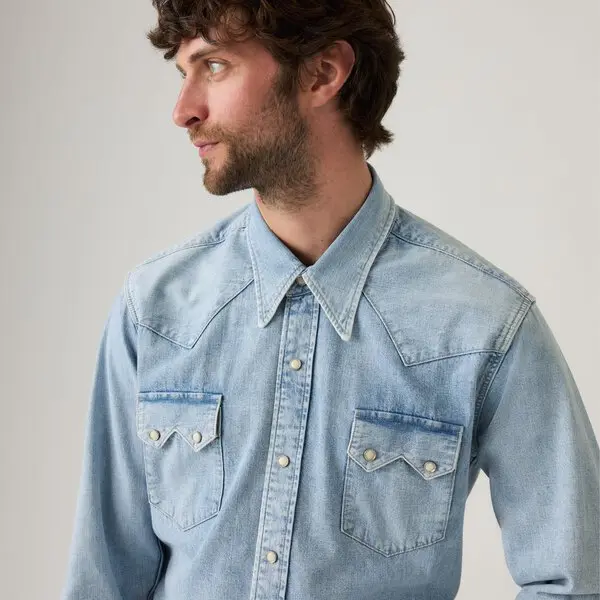 LEVI'S Shorthorn Sawtooth Western Shirt Chambray