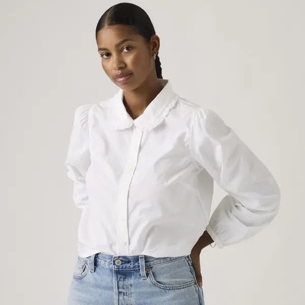 LEVI'S Calista Collared Shirt - Bright White Floral