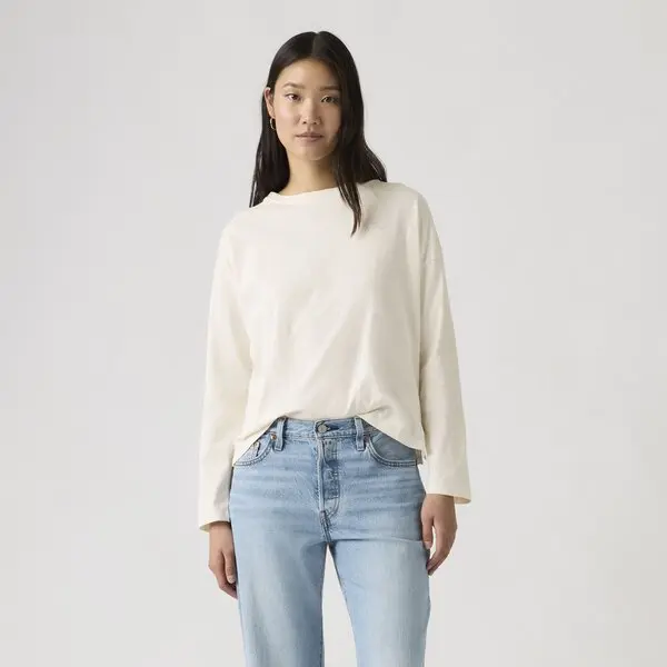 LEVI'S Julie Slub Long-sleeve T-shirt - Egret