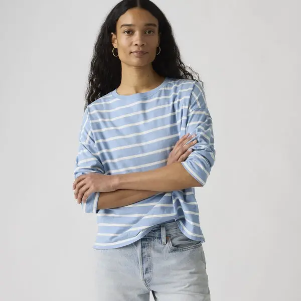 LEVI'S Julie Slub Long-sleeve Tee T-shirt - Saint Stripe Glacier