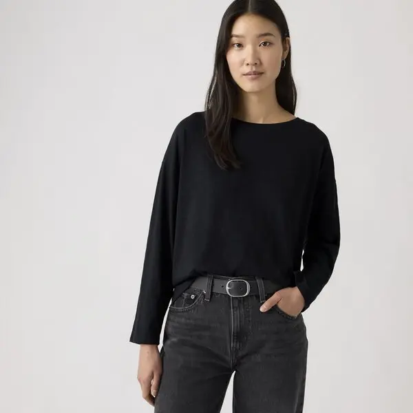 LEVI'S Julie Slub Long-sleeve Tee T-shirt - Anthracite Night